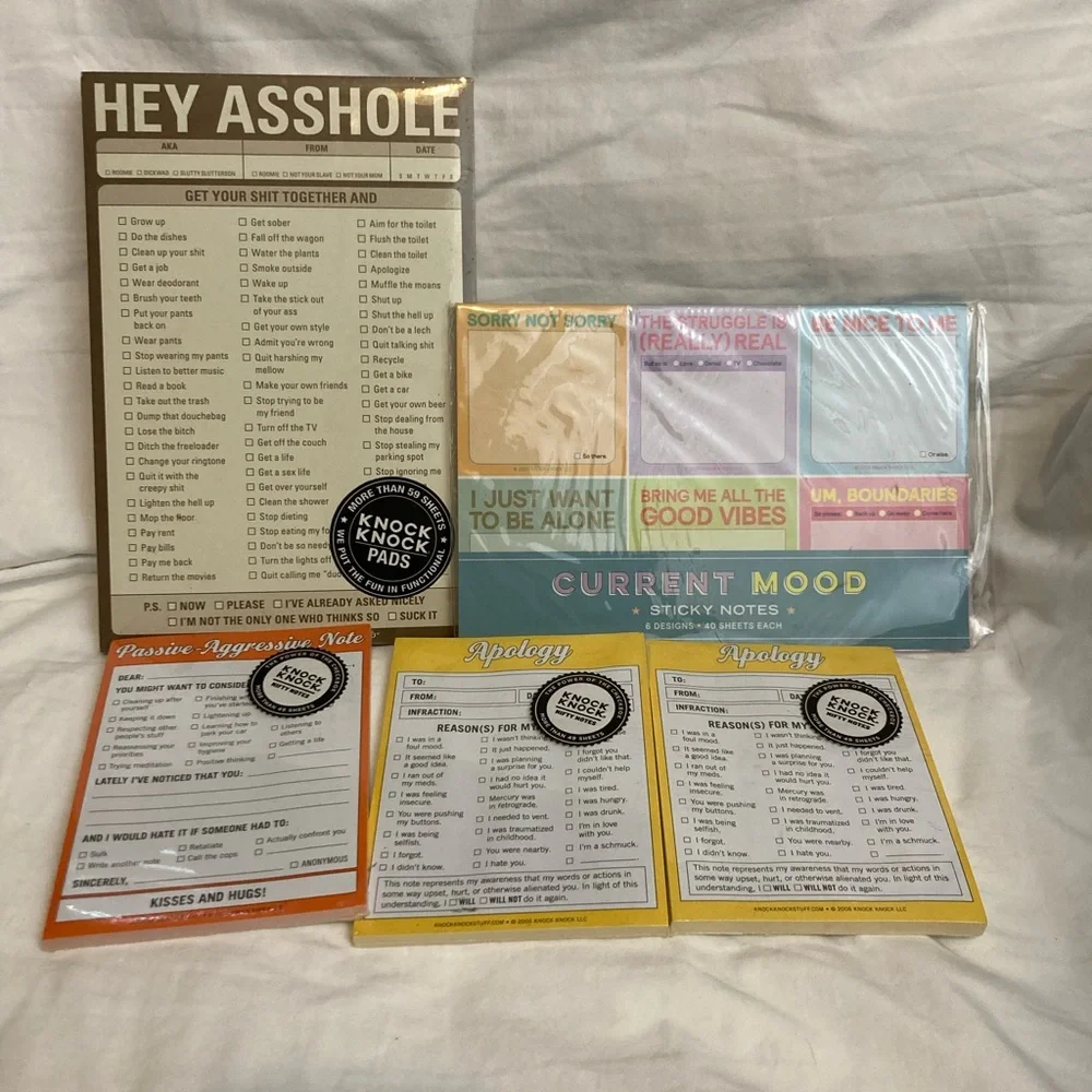 Other | 521 Sarcastic Funny Memo Notes Lot Passive Aggressive New Gag ...
